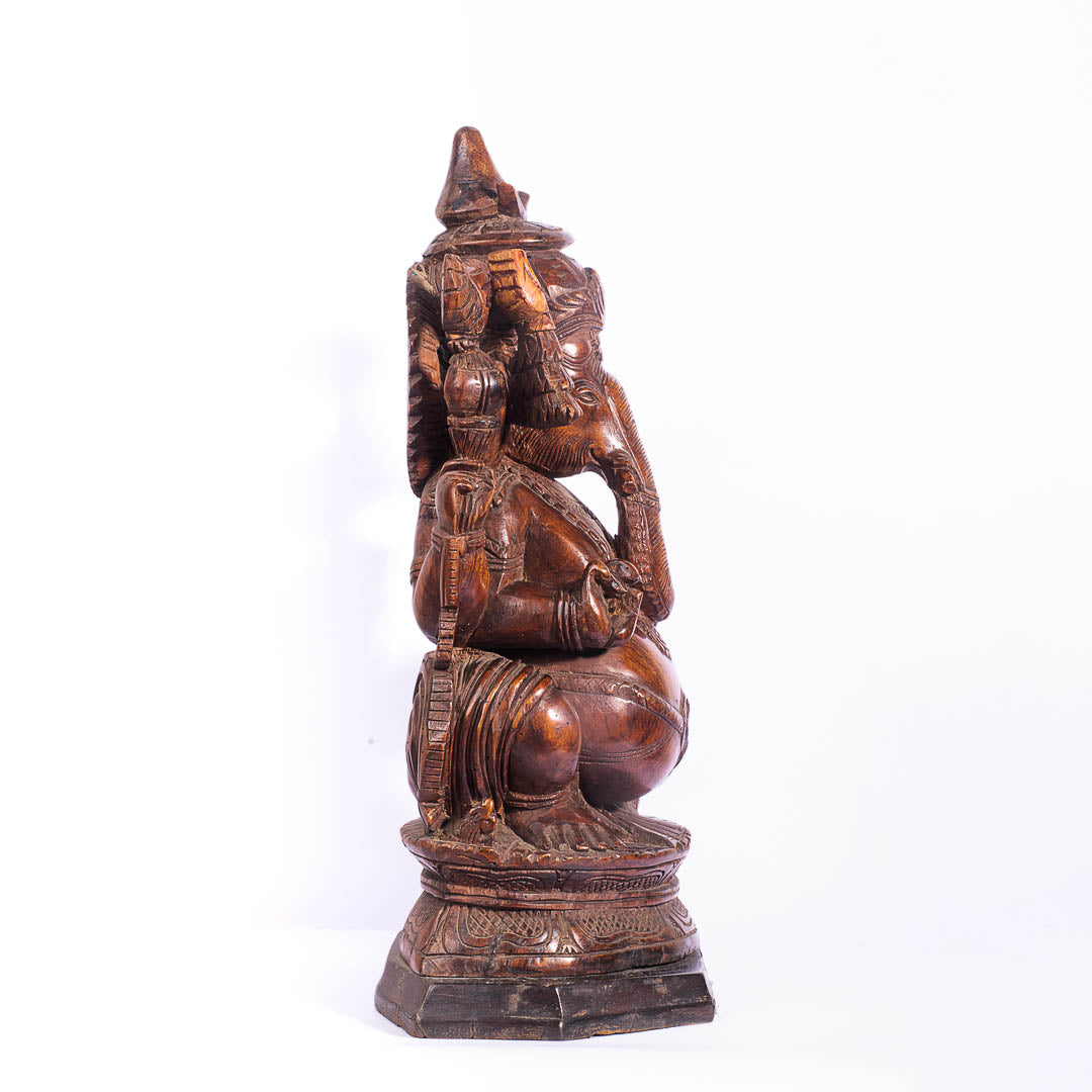 Lambodara Ganesha Wooden Idol – The Verasaa Collections